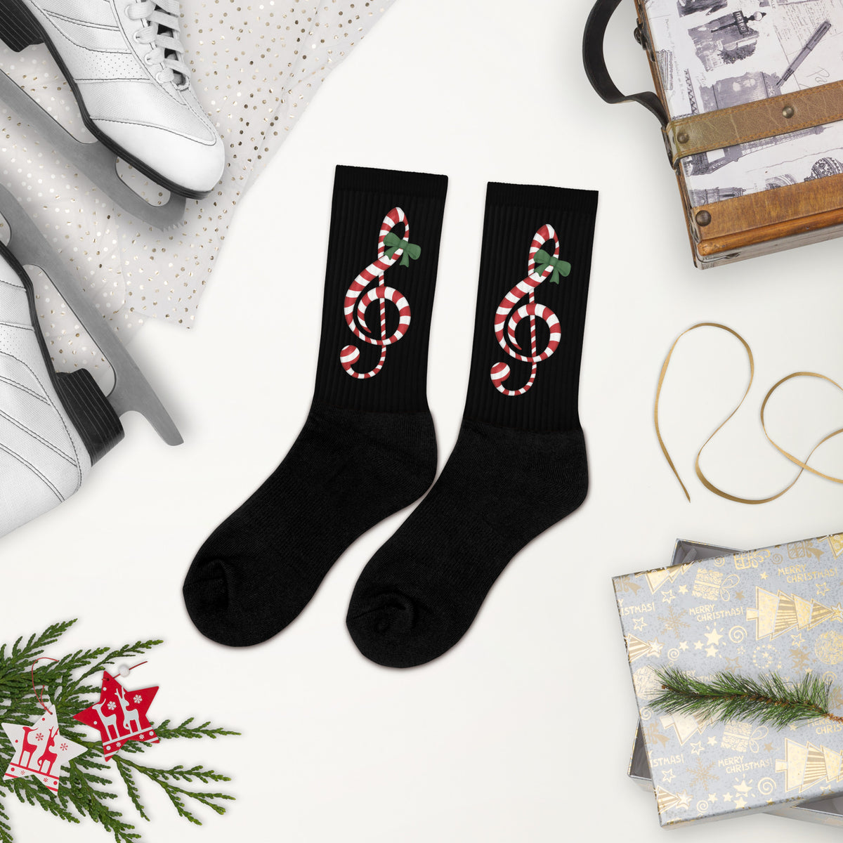 Candy Cane Treble Clef Socks – AmyMcDonaghGuitar